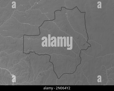Zamfara, state of Nigeria. Grayscale elevation map with lakes and ...