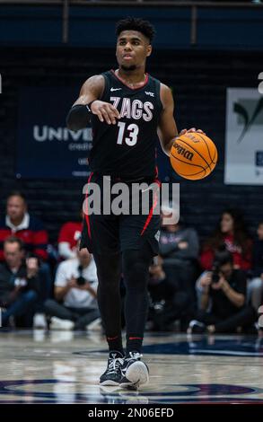 Gonzaga guard Malachi Smith (13) grabs a rebound next to Chicago State ...