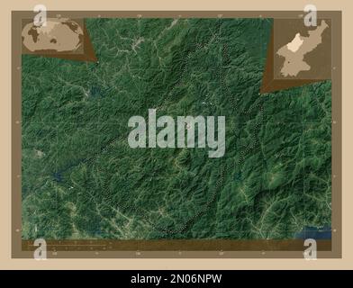 Chagang-do, province of North Korea. Low resolution satellite map Stock ...