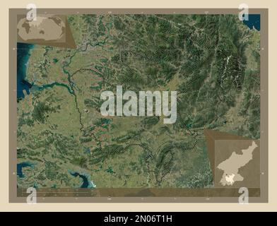 Hwanghae-bukto, province of North Korea. High resolution satellite map ...