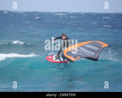 A growing new water sport is wing foiling, this looks like some serious ...