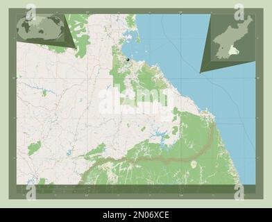 Kangwon-do, province of North Korea. Open Street Map Stock Photo - Alamy