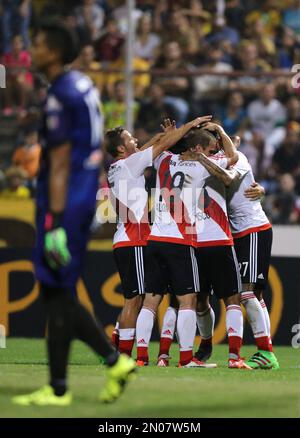 Argentina's River Plate players celebrate scoring their side's third ...