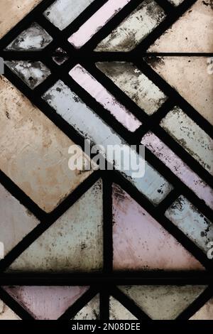 Geometric shapes of a beautiful medieval stained glass window Stock ...