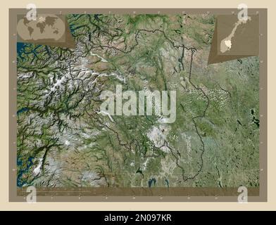 Innlandet, county of Norway. High resolution satellite map Stock Photo ...