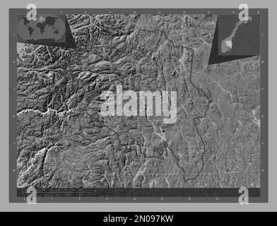 Innlandet, county of Norway. Bilevel elevation map with lakes and ...