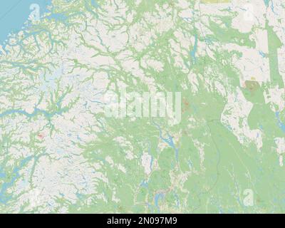 Innlandet, county of Norway. Open Street Map. Locations and names of ...