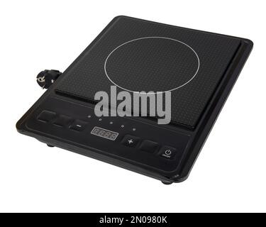 Induction cooker plate isolated on white background Stock Photo - Alamy