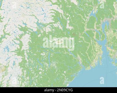 Vestfold og Telemark, county of Norway. Low resolution satellite map ...