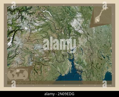 Viken, county of Norway. High resolution satellite map. Corner ...
