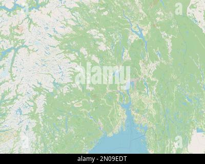 Viken, county of Norway. Open Street Map. Locations of major cities of ...