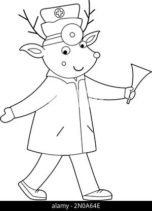 Baby Deer Isolated Coloring Page for Kids Stock Vector Image & Art - Alamy