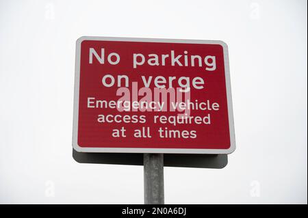 No parking Emergency access road sign Stock Photo - Alamy