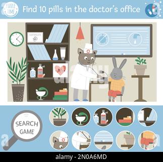 Children play hospital in doctor uniform with first aid kit toy. Cute ...