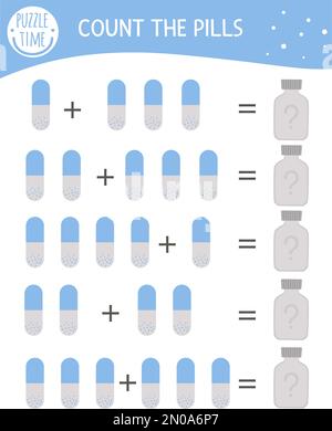 Math game with medical symbols. Medicine mathematic activity for ...