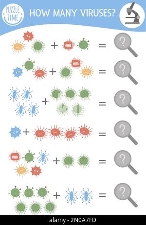 Math game with medical symbols. Medicine mathematic activity for ...