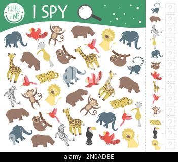 Tropical I spy game. Exotic searching and counting activity for ...