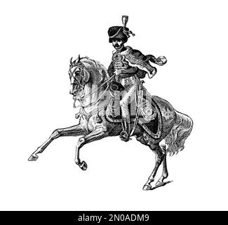 Antique engraving depicting the troops of Napoleon Bonaparte, XVIII-XIX ...