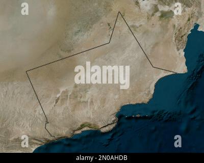 Dhofar, province of Oman. High resolution satellite map. Corner ...