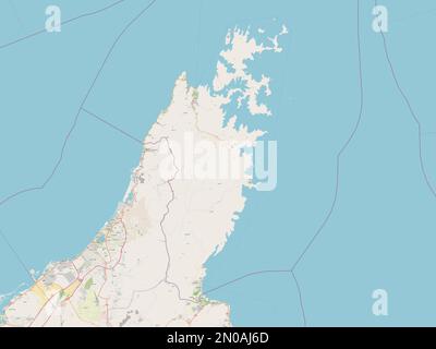 Musandam, province of Oman. Open Street Map. Locations of major cities ...