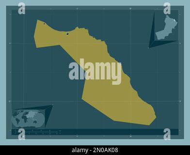 Muscat, province of Oman. Solid color shape. Corner auxiliary location ...