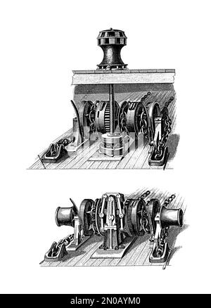 Capstan on Merchant Ship Stock Photo - Alamy