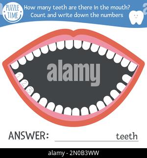 Math game with teeth. Dental care mathematic activity for preschool ...