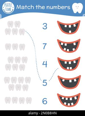 Math game with teeth. Dental care mathematic activity for preschool ...