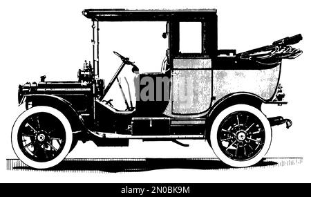 19th-century engraving of an early automobile from Systematischer ...