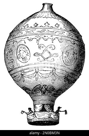 Montgolfier Brothers Hot Air Balloon. Maiden or World's First Flight of ...