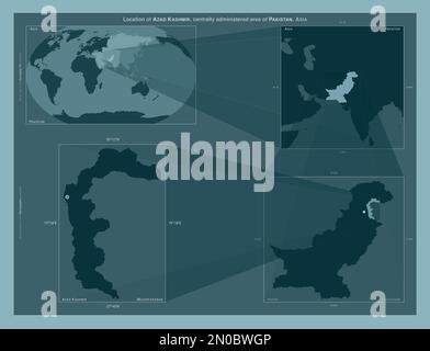 Azad Kashmir Pakistan Vector map illustration on white background ...