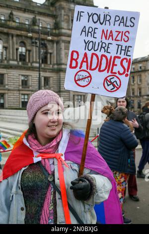 Glasgow, UK. 5th Feb, 2023. Several hundred people turned out in George ...