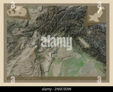Khyber Pakhtunkhwa, province of Pakistan. High resolution satellite map ...