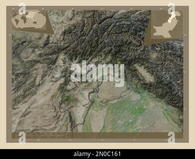 Khyber Pakhtunkhwa, province of Pakistan. High resolution satellite map ...