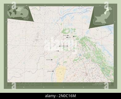 Khyber Pakhtunkhwa, province of Pakistan. Open Street Map. Corner ...