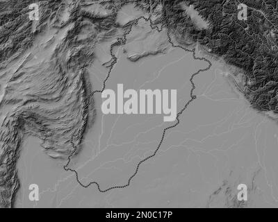 Punjab, province of Pakistan. Elevation map colored in wiki style with ...