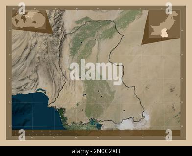 Sind, province of Pakistan. Low resolution satellite map Stock Photo ...