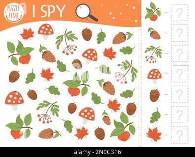 Forest I spy game for kids. Searching and counting activity for ...