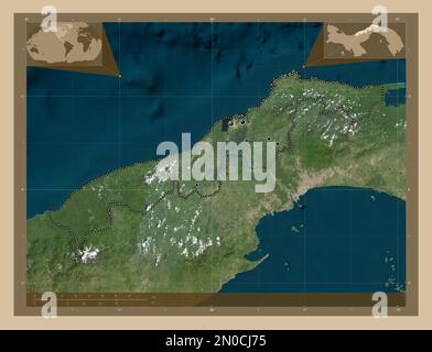 Colon, province of Panama. Low resolution satellite map. Corner ...