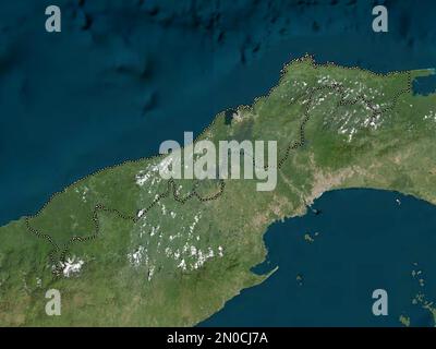 Colon, province of Panama. Low resolution satellite map. Locations of ...