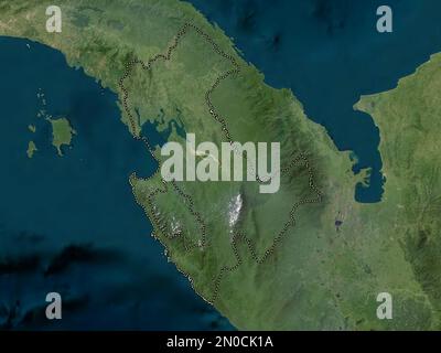 Darien, province of Panama. Low resolution satellite map. Locations and ...