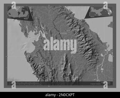 Embera, indigenous territory of Panama. Bilevel elevation map with ...