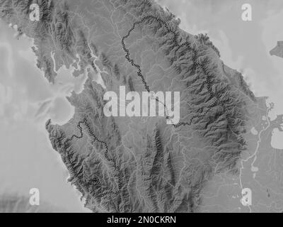Embera, indigenous territory of Panama. Grayscale elevation map with ...