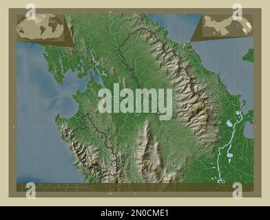 Embera, indigenous territory of Panama. Colored elevation map with ...