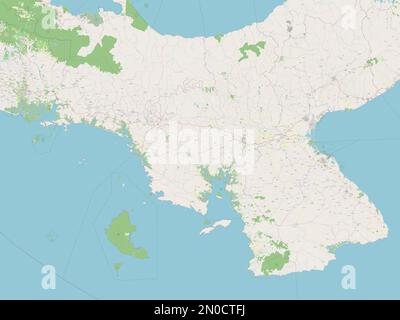 Veraguas, province of Panama. Open Street Map. Locations of major ...