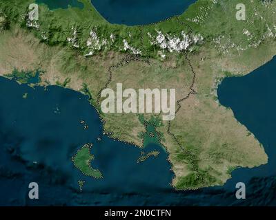 Veraguas, province of Panama. High resolution satellite map. Locations ...