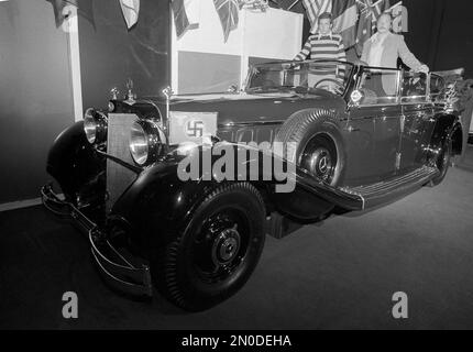 Adolf Hitler at the Mercedes stand of the automobile exhibition, 1936 ...