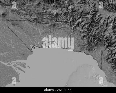 Gulf, province of Papua New Guinea. Low resolution satellite map ...