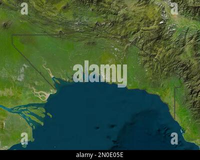 Gulf, province of Papua New Guinea. Low resolution satellite map ...