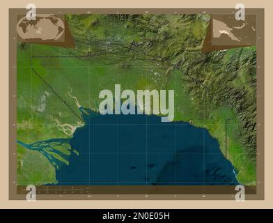 Gulf, province of Papua New Guinea. Low resolution satellite map ...